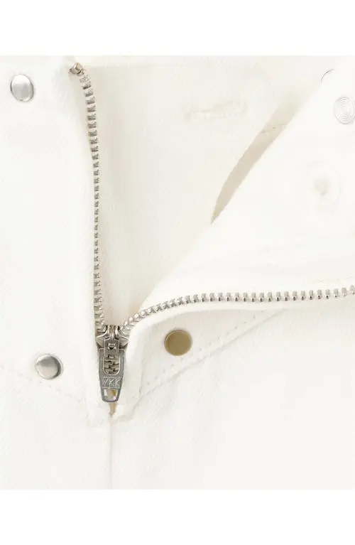 Mango Studded Low Waist Straight Leg Jeans - Off White