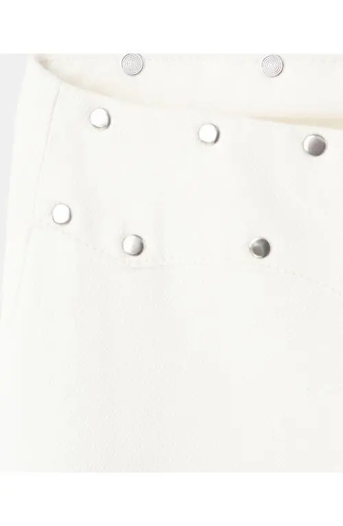 Mango Studded Low Waist Straight Leg Jeans - Off White