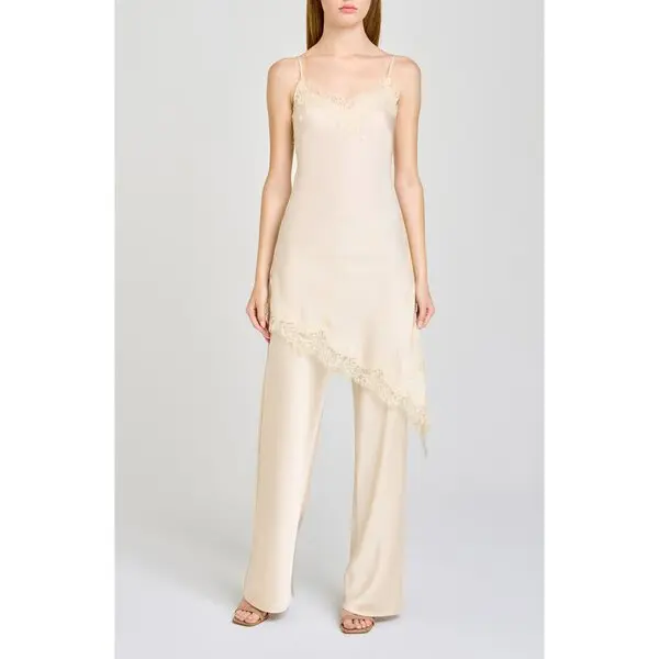 WAYF Helene Lace Trim Cami - Cream