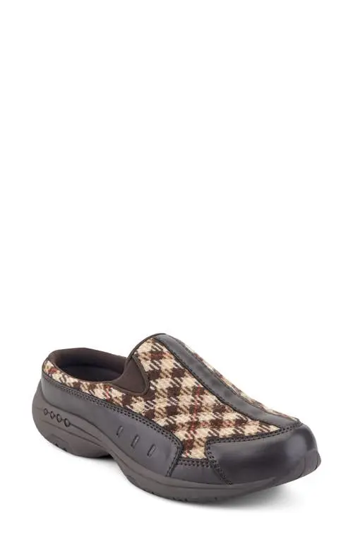 Easy Spirit Traveltime Houndstooth Slip-on Sneaker - Dark Brown