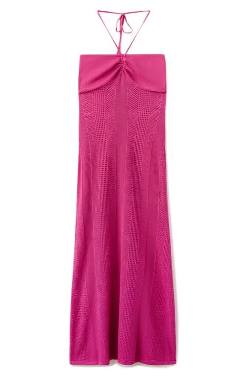 Mango Knit Halter Neck Dress - Fuchsia