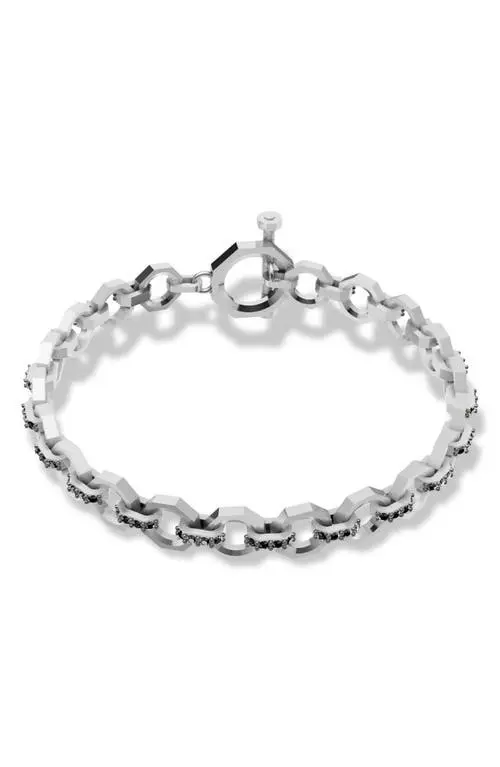 Off-White Hex Nut Lab Grown Diamond Toggle Bracelet