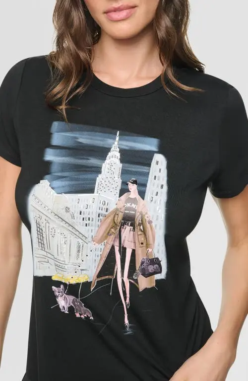 Dkny Midtown Dog Walkers Graphic T-shirt - Black