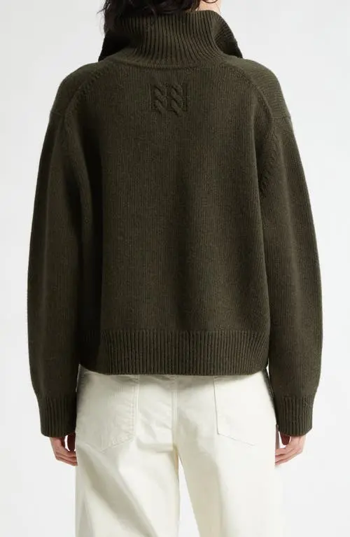 NILI LOTAN Renata Wool Sweater - Dark Pine Melange