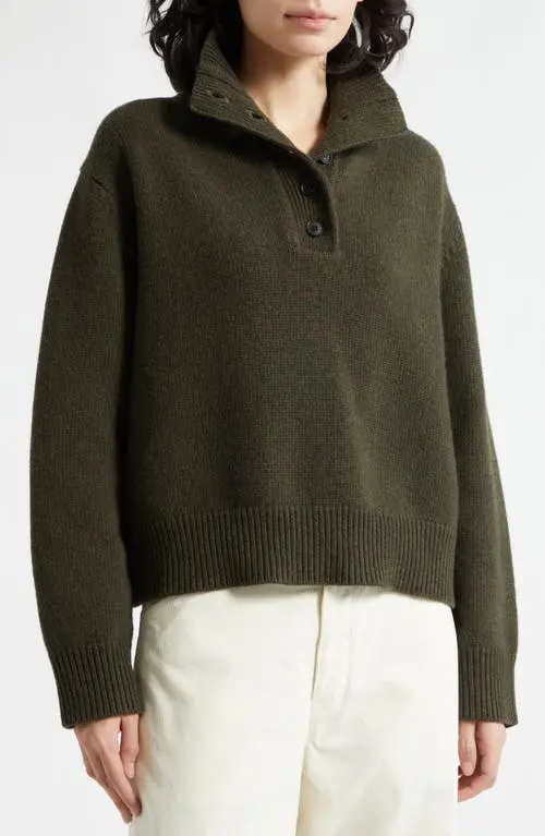NILI LOTAN Renata Wool Sweater - Dark Pine Melange