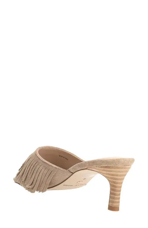 Pelle Moda Venna Fringe Slide Sandal - Ecru