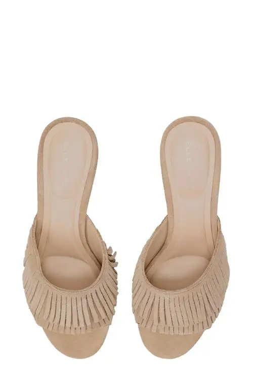 Pelle Moda Venna Fringe Slide Sandal - Ecru