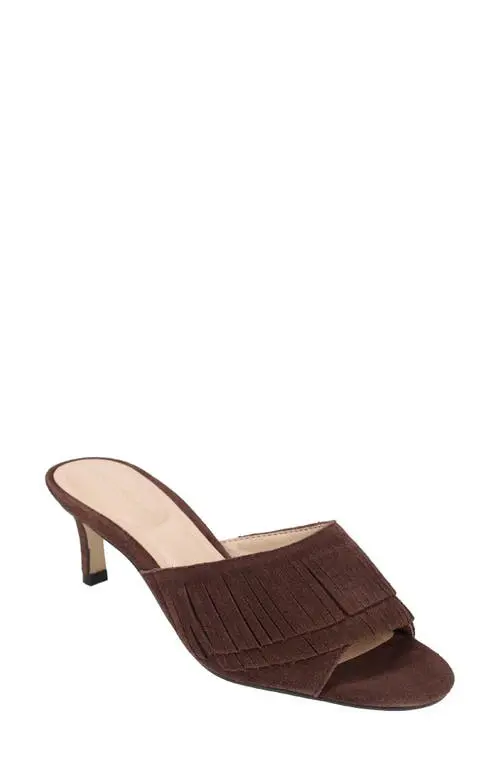 Pelle Moda Venna Fringe Slide Sandal - Espresso