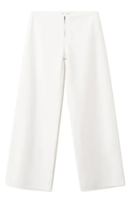 Mango Low Waist Wide Leg Jeans - White