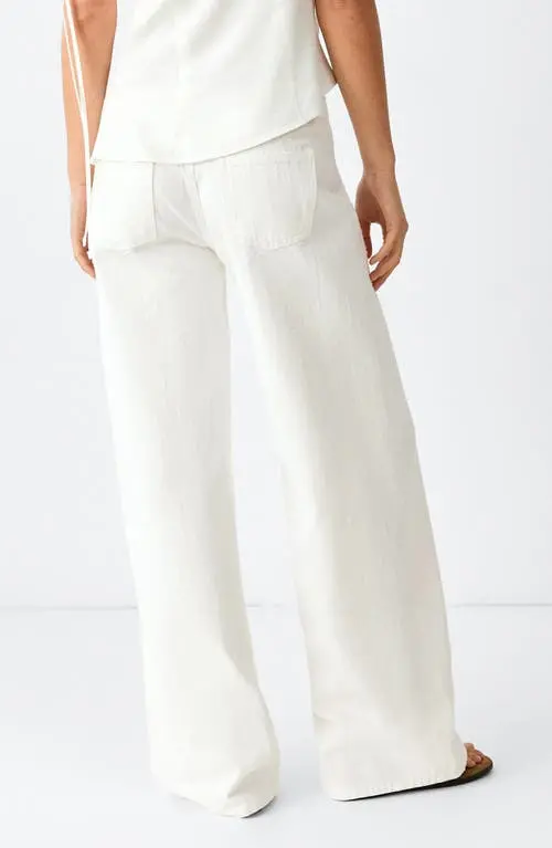 Mango Low Waist Wide Leg Jeans - White