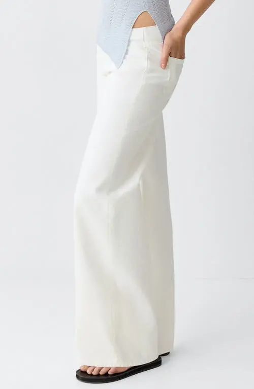 Mango Low Waist Wide Leg Jeans - Off White