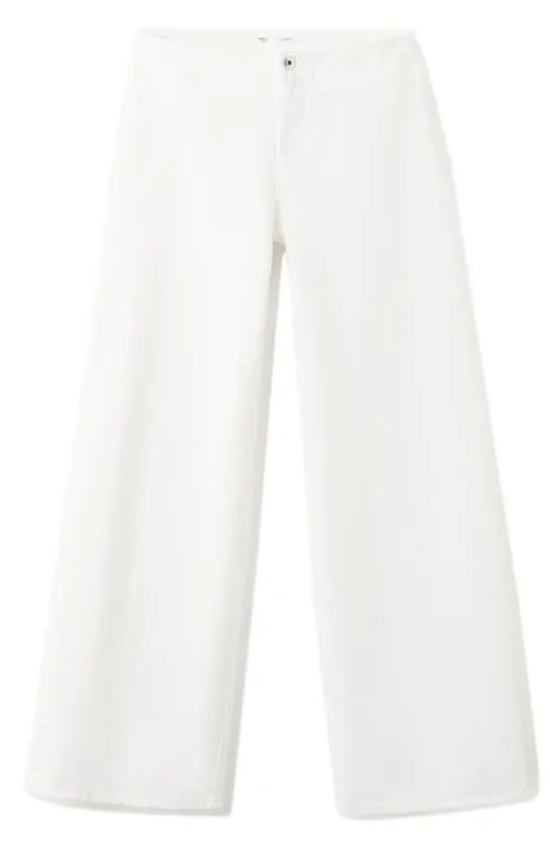Mango Low Waist Wide Leg Jeans - Off White