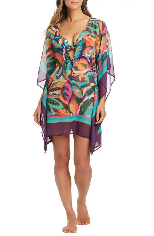 BLEU BY ROD BEATTIE Tropical Print Cover-up Caftan