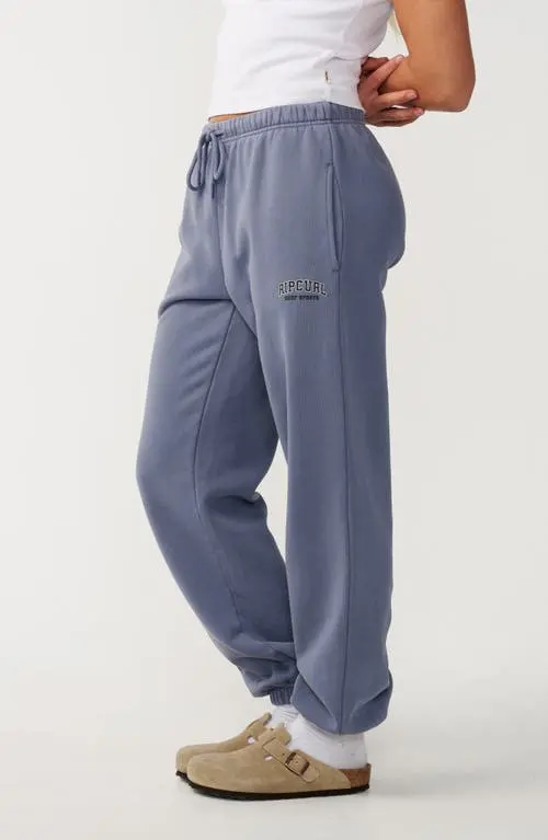 Rip Curl Varsity Sports Cotton Track Joggers - Blue Grey