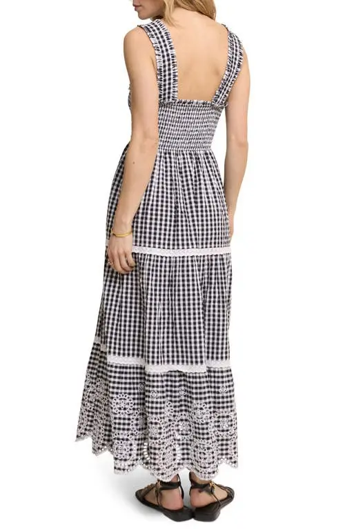 NOBODY'S CHILD Darla Check Lace Sleeveless Maxi Dress
