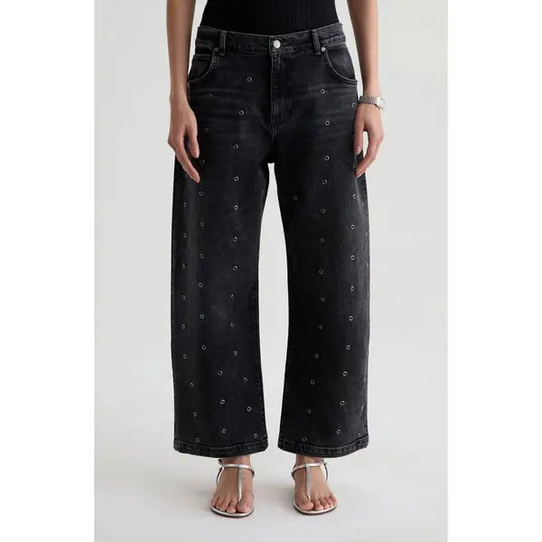 Ag Hattie Grommet High Waist Ankle Barrel Jeans