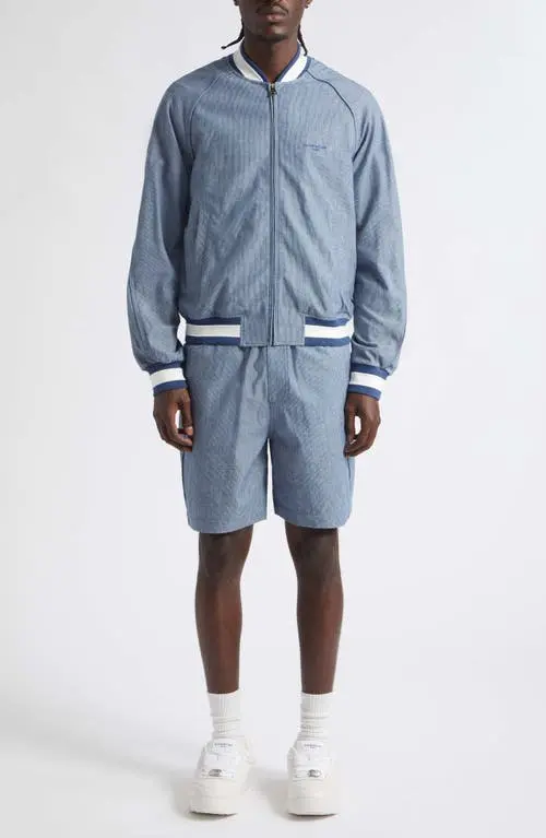 Givenchy Couture Seam Engineer Stripe Cotton Bomber Jacket