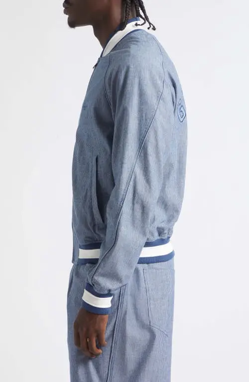 Givenchy Couture Seam Engineer Stripe Cotton Bomber Jacket