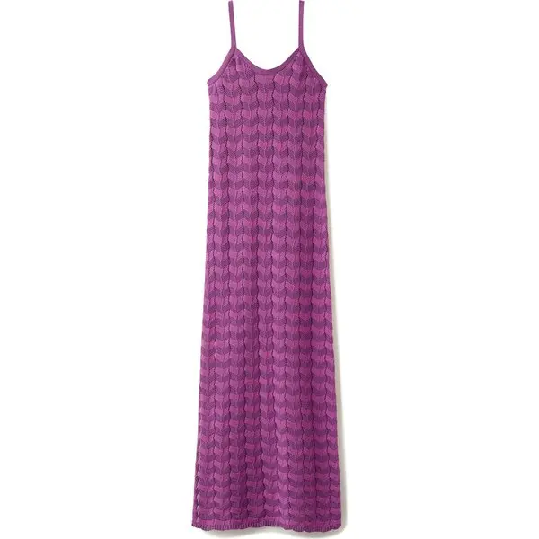 Mango Geometric Diamond Knit Maxi Dress - Purple