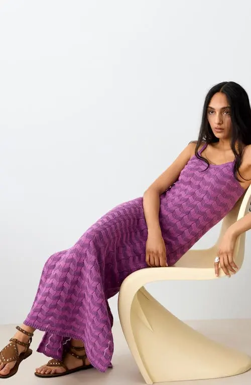 Mango Openwork Diamond Knit Dress