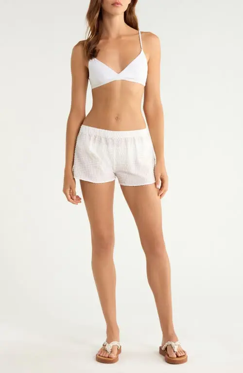 Hunza G Seersucker Minishorts - White