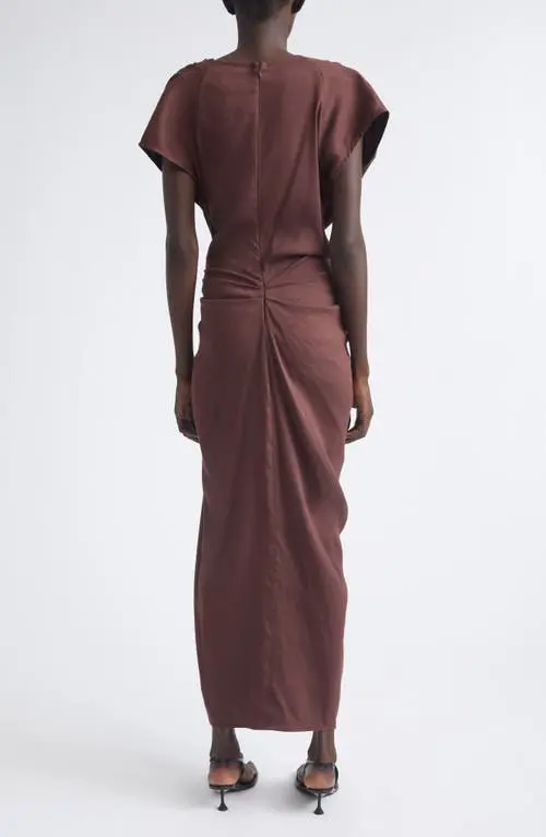 Proenza Schouler Bettina Stretch Organic Linen Blend Midi Dress - Espresso