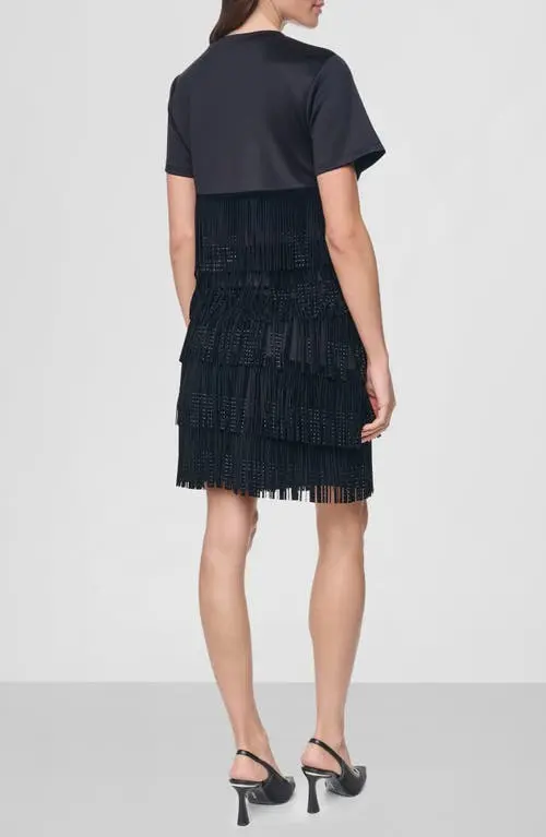 Dkny Rhinestone Embellished Fringe Dress