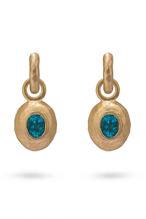 ELOISE JEWELRY Wander Hoops With Sasso Charms - Neon Blue