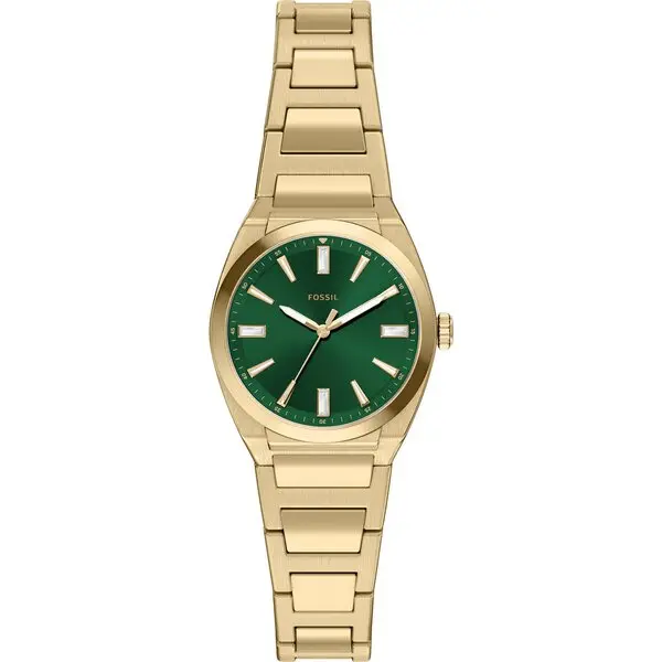 Fossil Everett Two Tone Bracelet Watch With Crystal Markers - Gold