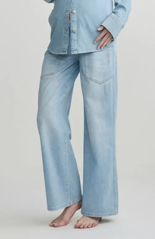 DL1961 Maternity Hepburn High Waist Wide Leg Jeans - Beachfront Aura