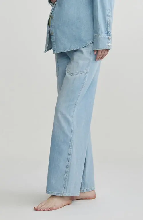 DL1961 Maternity Hepburn High Waist Wide Leg Jeans - Beachfront Aura
