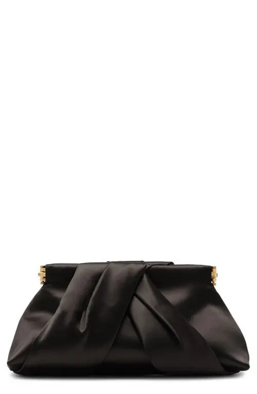 Cult Gaia Lia Mini Satin Clutch - Black
