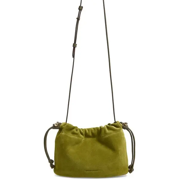 Strathberry Drawstring Suede Crossbody Bag