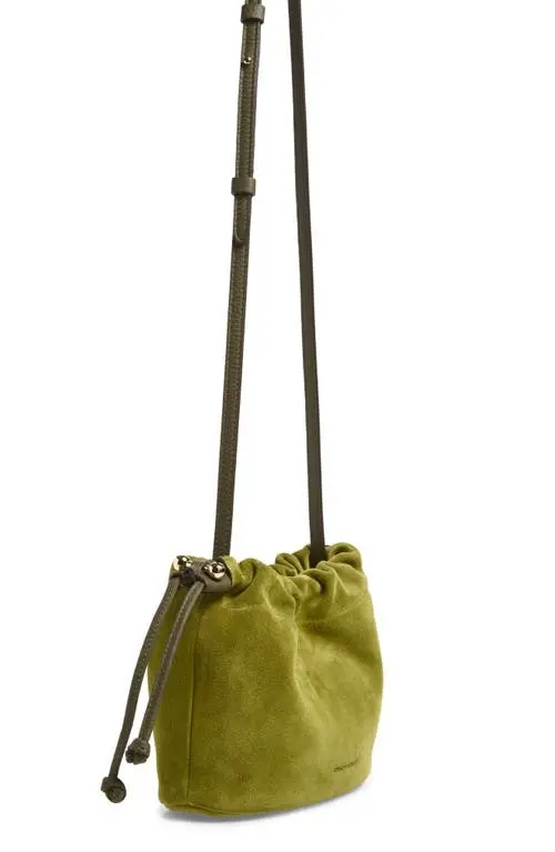 Strathberry Drawstring Suede Crossbody Bag
