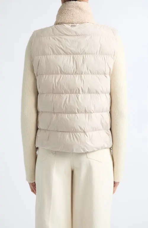 Herno Mixed Media Wool Rib & Curly Fleece Cardigan