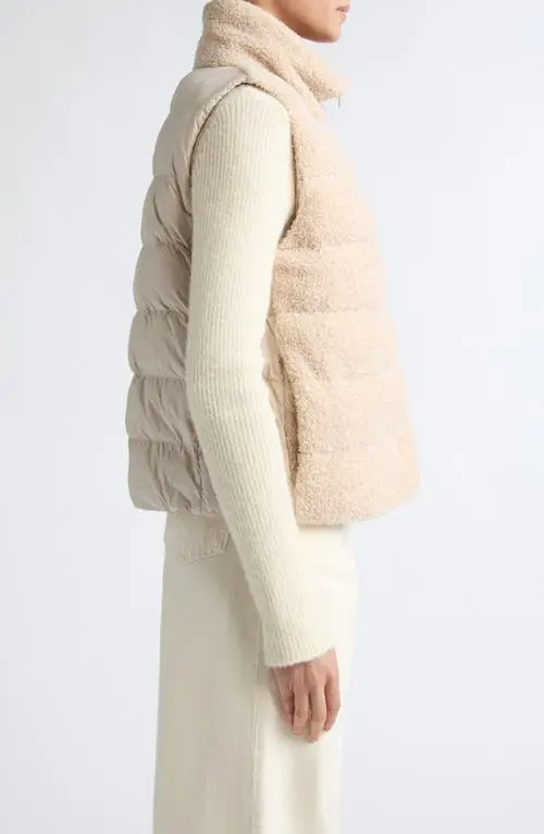 Herno Mixed Media Wool Rib & Curly Fleece Cardigan