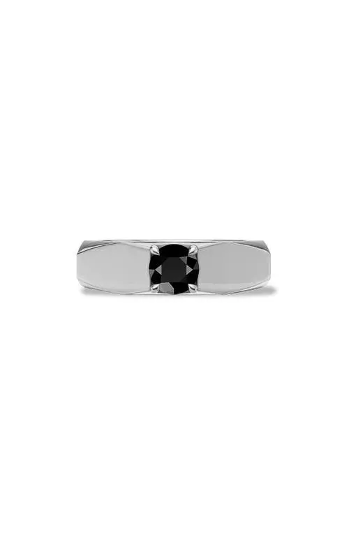 Off-White Hex Nut Lab Grown Diamond Solitaire Ring