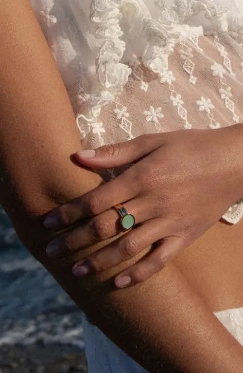 THATCH Svea Ring With Or - Amazonite
