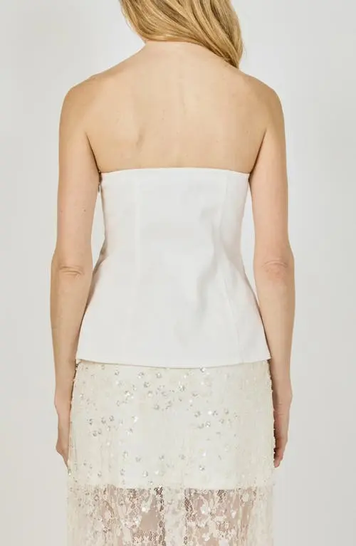 Endless Rose Button Detail Strapless Top