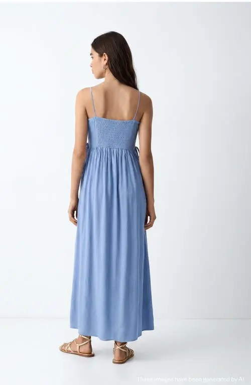 Mango Beaded Detail Long Dress