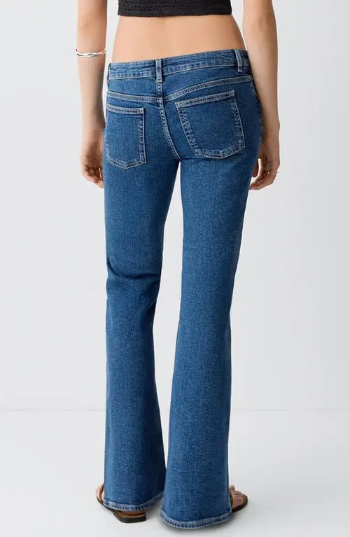 Mango Low Rise Flare Jeans - Dark Blue