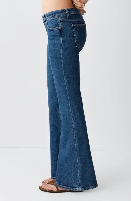Mango Low Rise Flare Jeans - Dark Blue