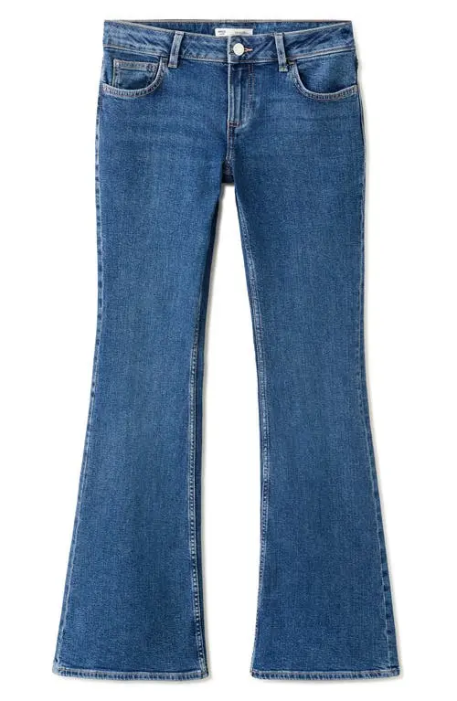 Mango Low Rise Flare Jeans - Dark Blue
