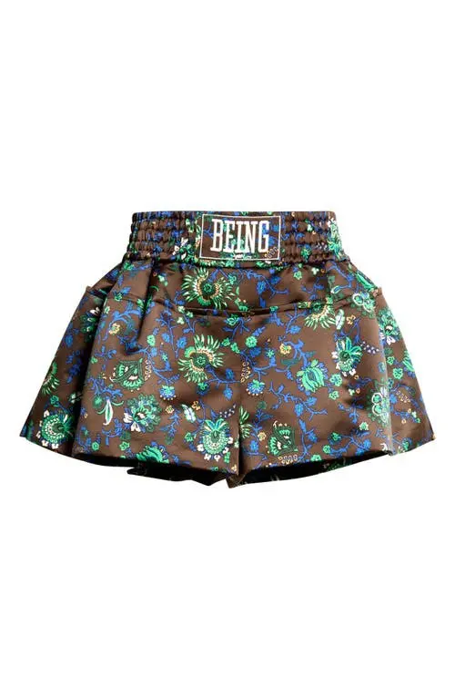 Sacai Floral Print Satin Shorts