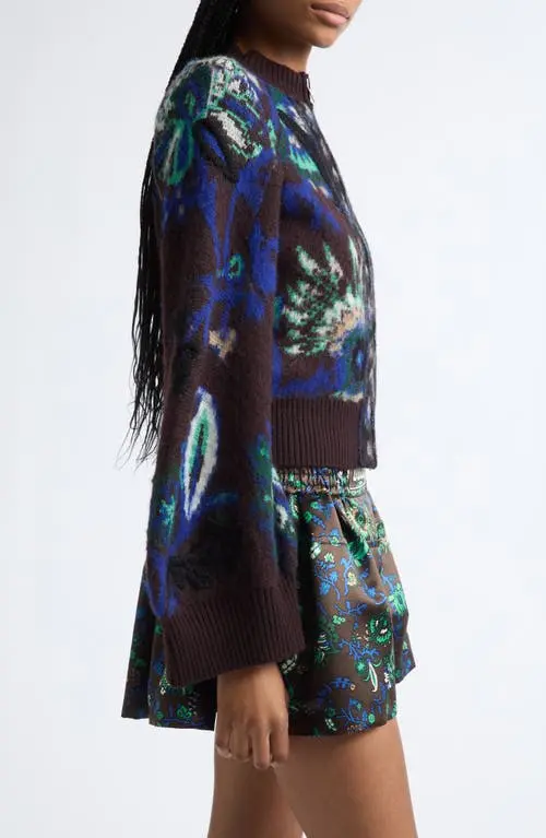 Sacai Floral Print Satin Shorts