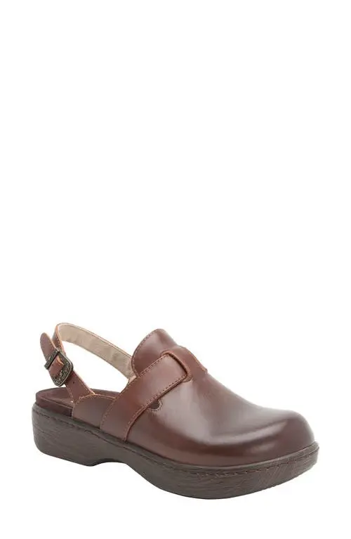 ALEGRIA Olanna Leather Slingback Clog - 8100 Chestnut