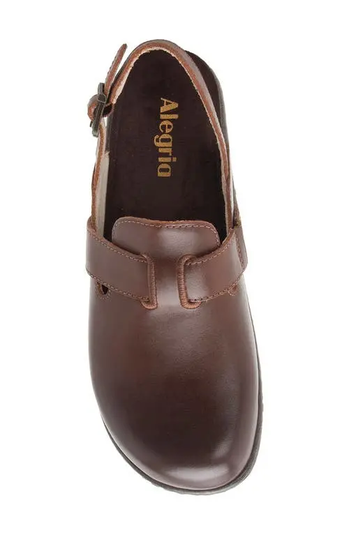 ALEGRIA Olanna Leather Slingback Clog - 8100 Chestnut