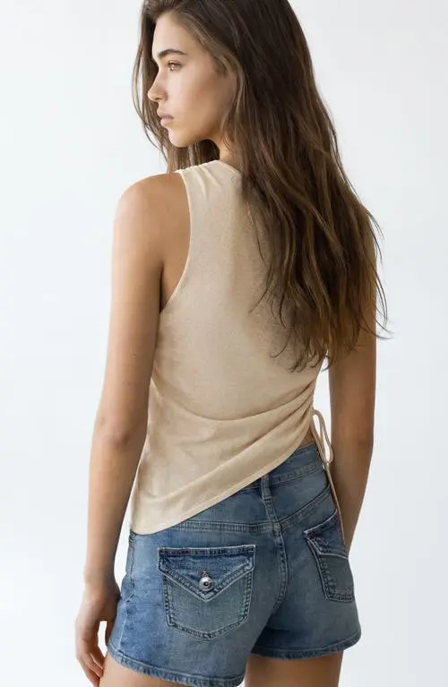 Mango Asymmetric Metallic Sleeveless Top
