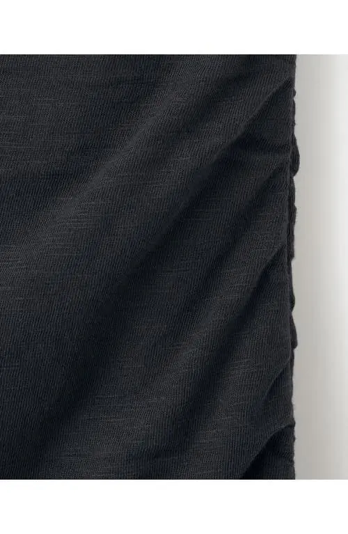 Mango Ruched Cotton Strapless Dress