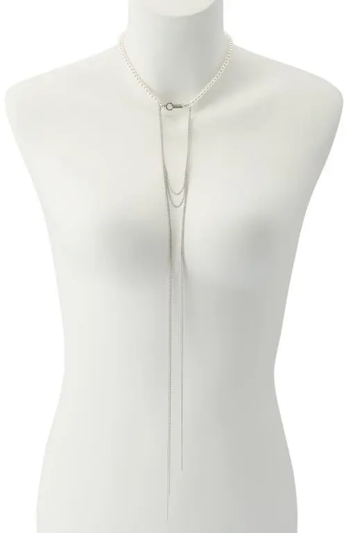 ALLSAINTS Imitation Pearl Mixed Chain Multi Strand Necklace
